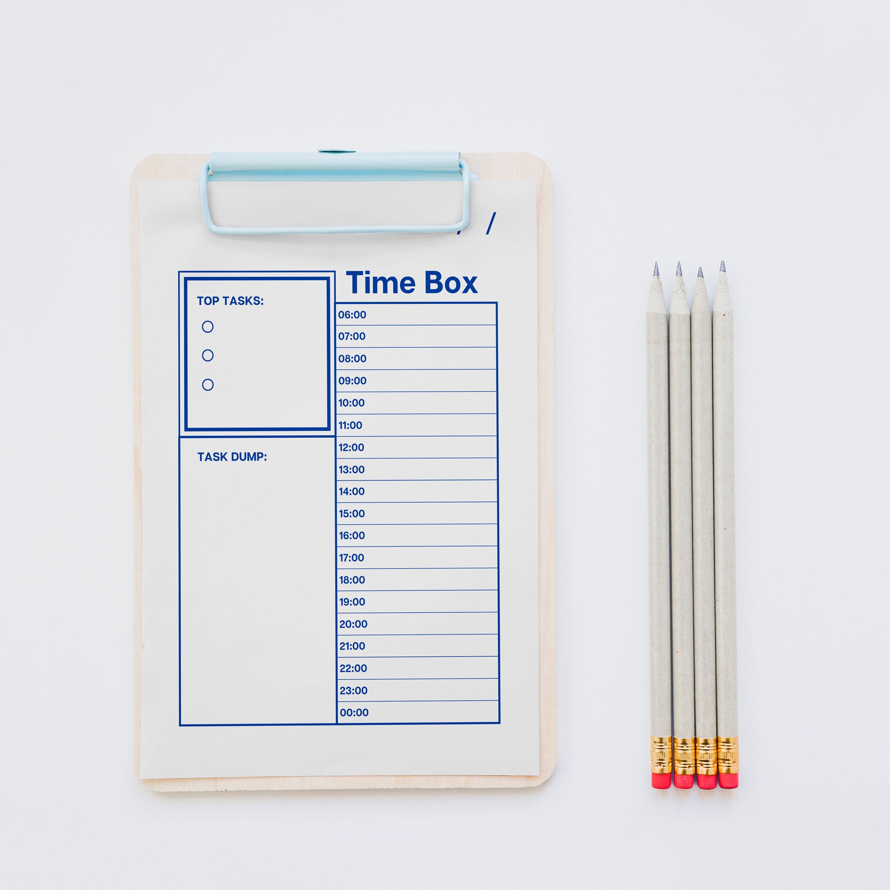 Daily Time Box Planner, Instant Download, Printable, Time Management ...