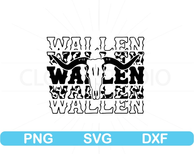 Wallen Svg | Wallen All Black Bullskull Svg | Country Music Svg ...