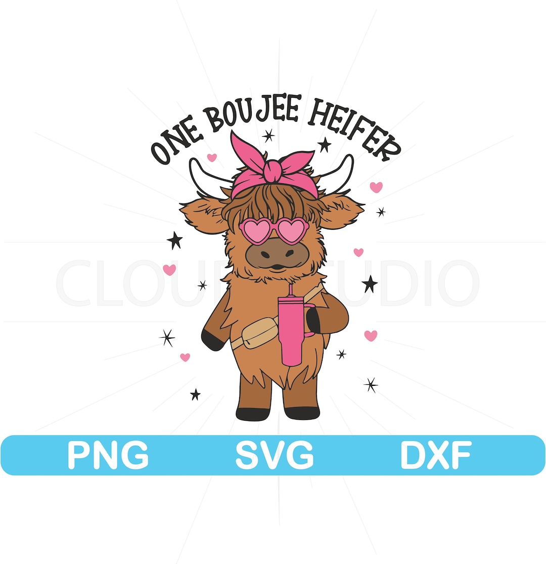 One Boujee Heifer Svg, Heifer Valentine Png, Highland Cow Valentine Png ...