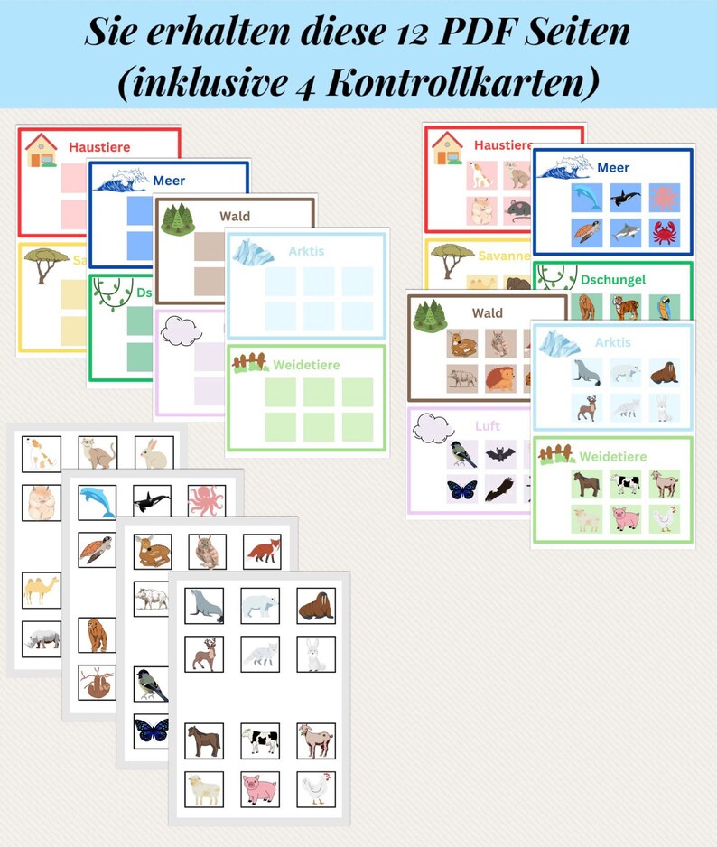 Montessori Educational Game / Sorting Game / Matching Animals for ...