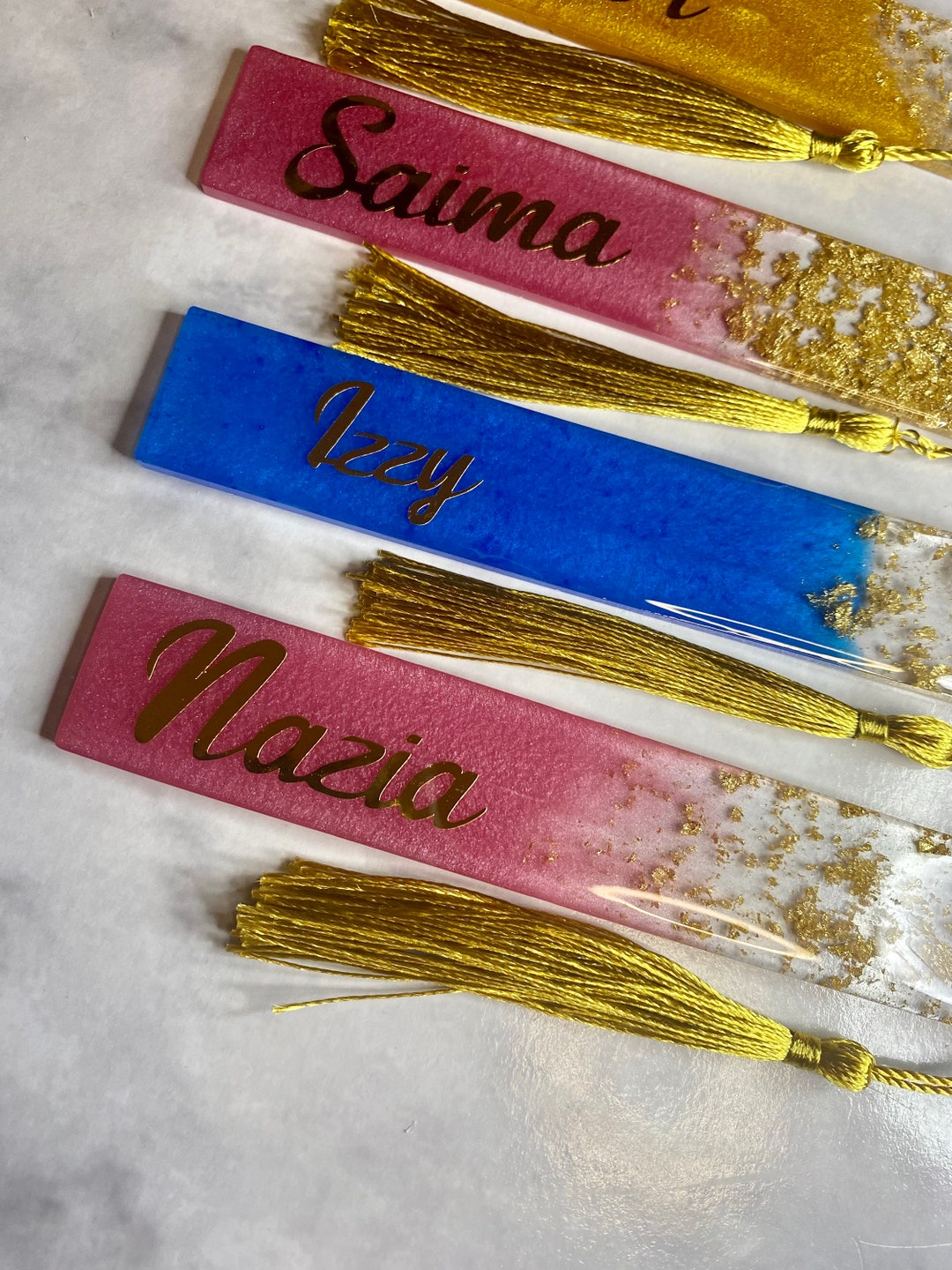 Customisable Epoxy Resin Bookmarks Personalised, Colorful, and ...