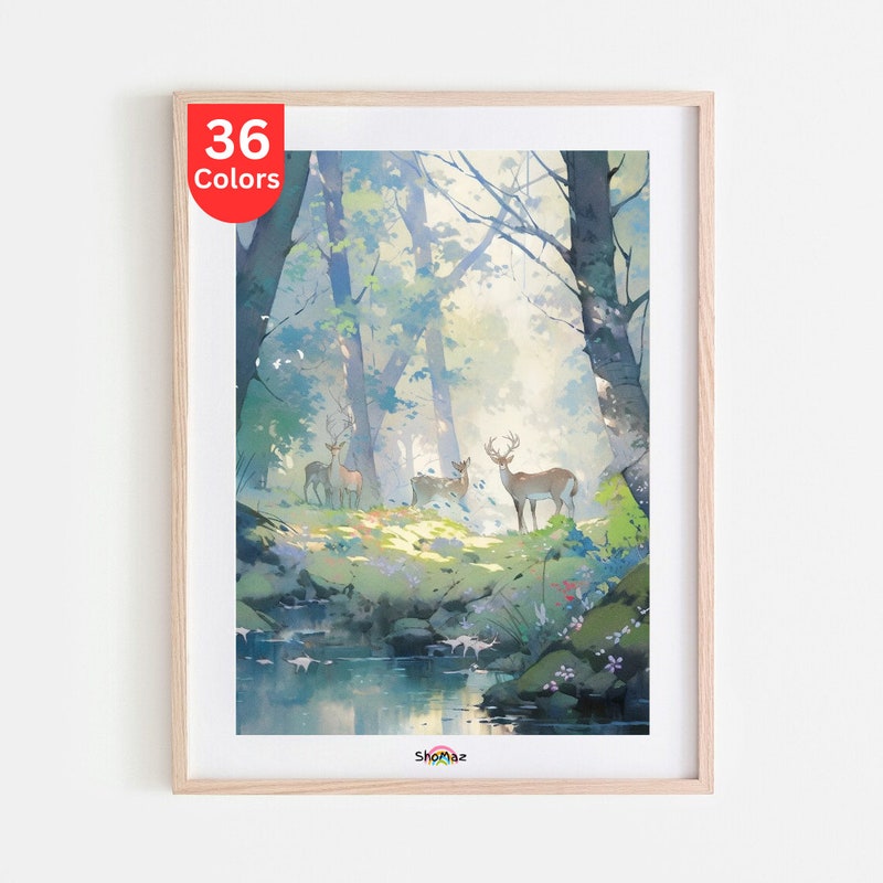 Paint by Number Deer - Etsy