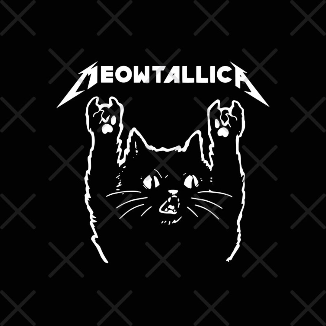 Meowtallica Heavy Metal Cat SVG Cut File - Etsy