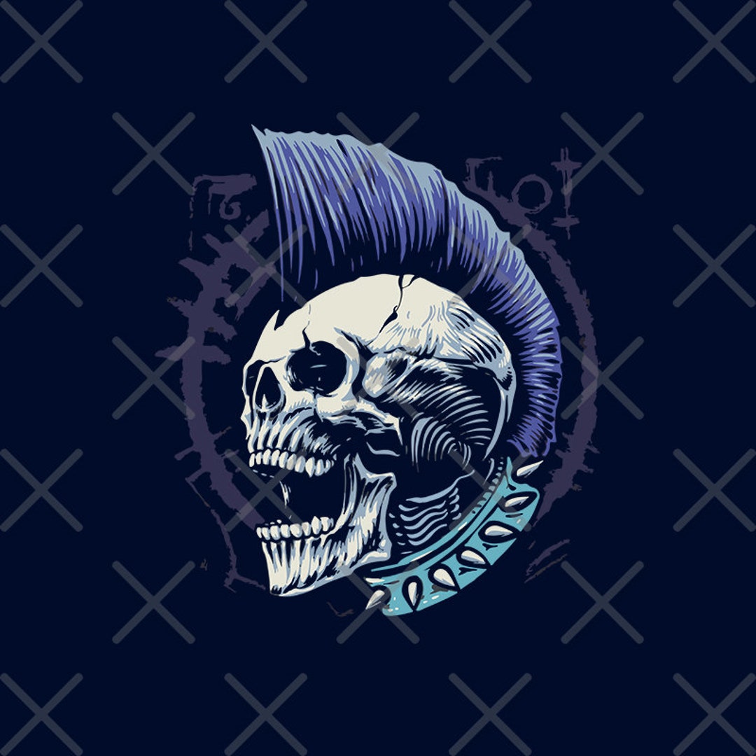 Punk Rock Skull SVG Cut File - Etsy