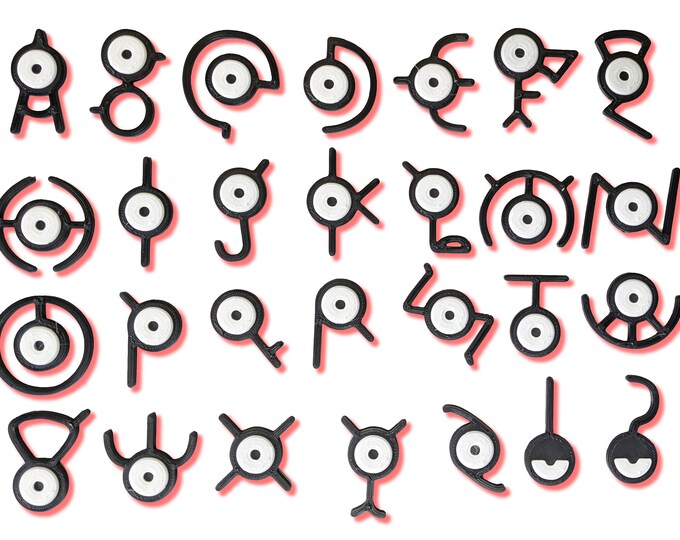 Pokémon Unown Fridge Magnets - Complete Set (28) Plus Bonus Shiny ...