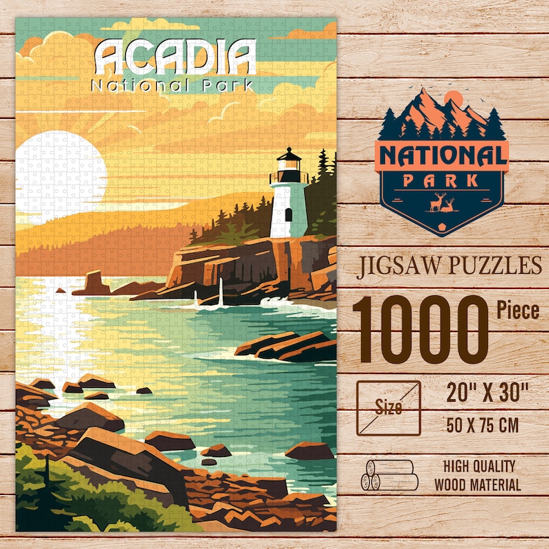 Acadia National Park Jigsaw Puzzle Wooden Jigsaw Puzzle 1000 - Etsy