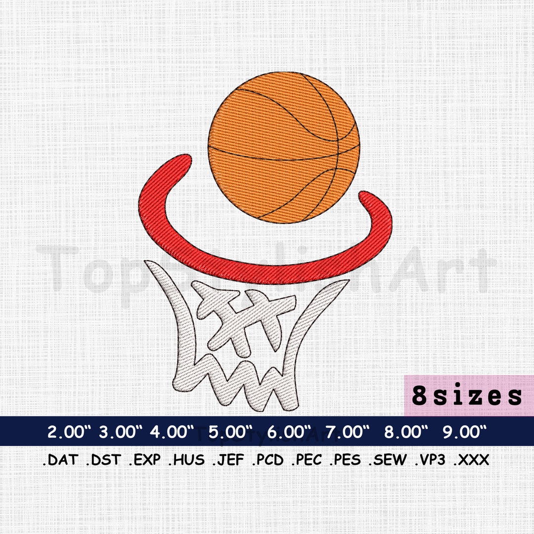 Basketball Hoop Embroidery Design - Sports Machine Embroidery Digitized ...