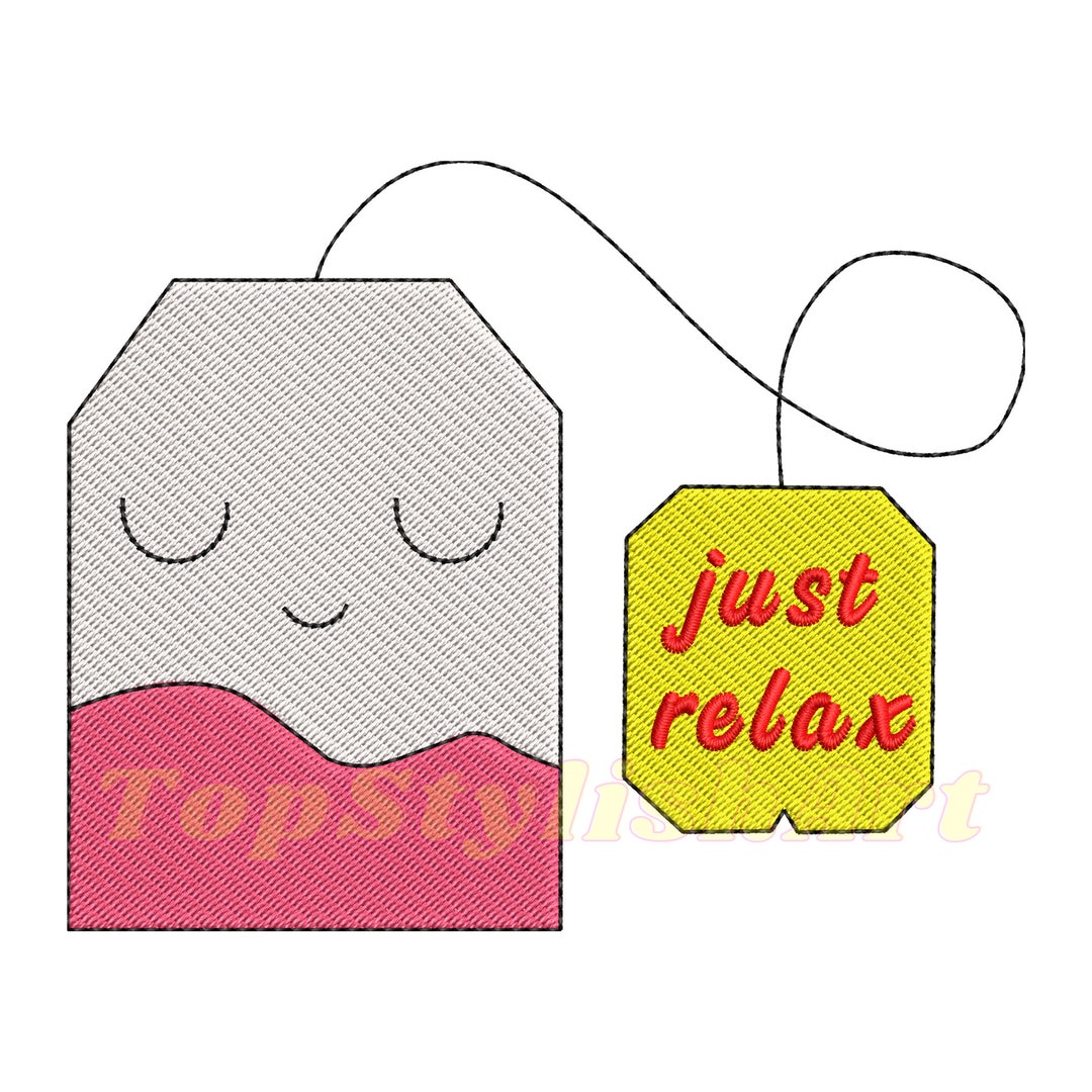 Tea Bag Embroidery Design | Cozy Cup Digitized Pattern | Relaxing Tea ...