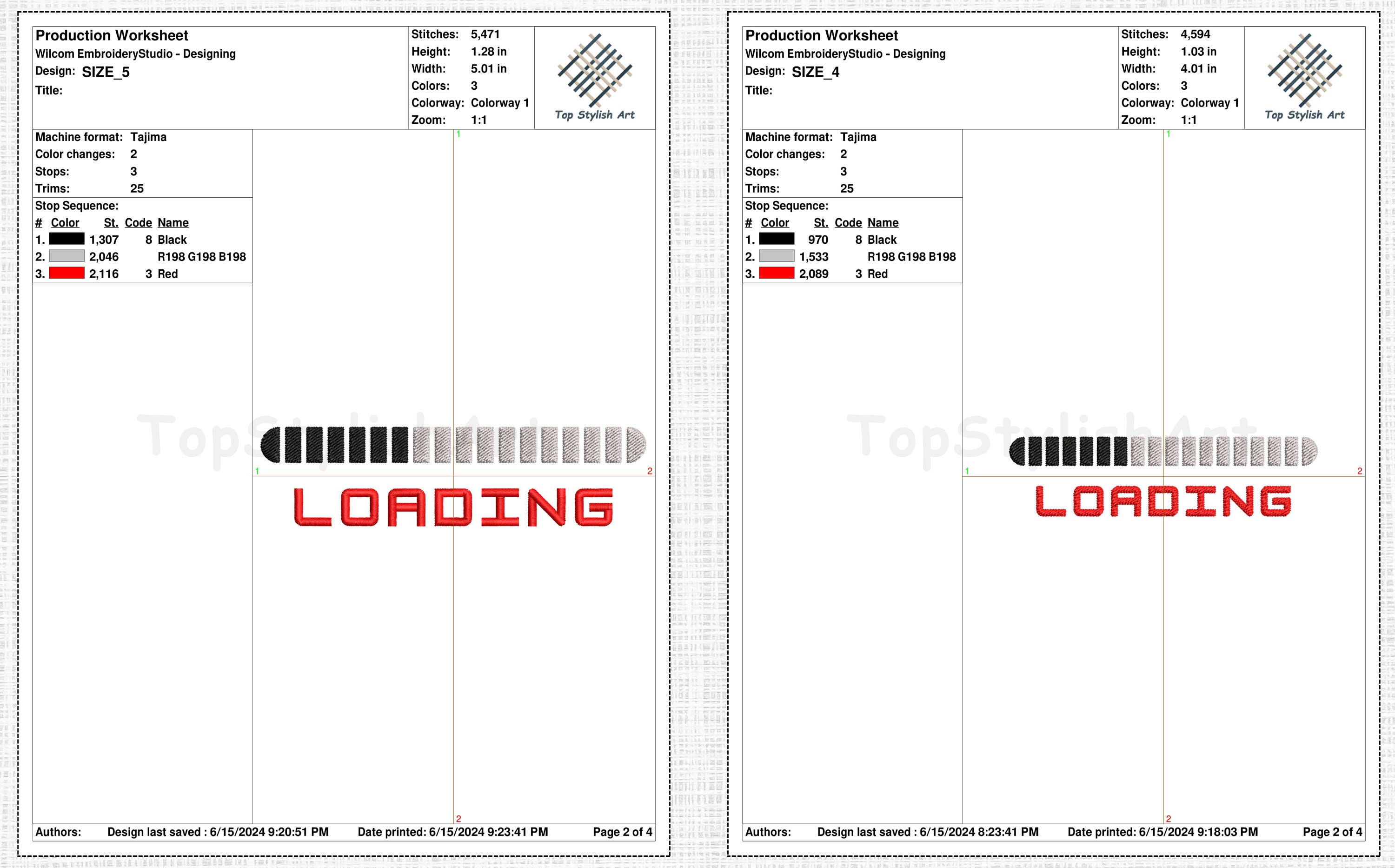 Loading Bar Embroidery Design File, Loading Digitizing Embroidery ...
