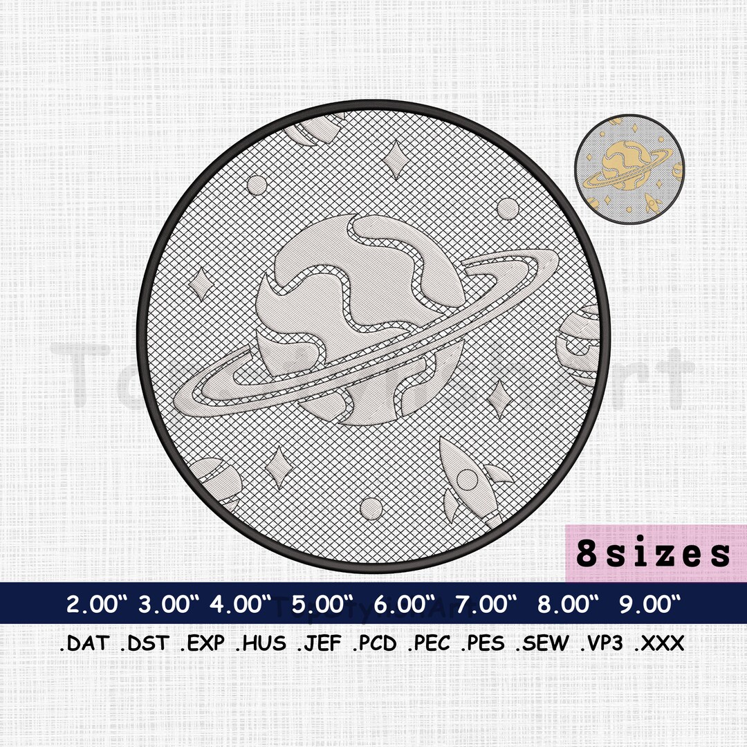 Space Planet Embroidery Design Outer Space Embroidery Digitized Pattern ...