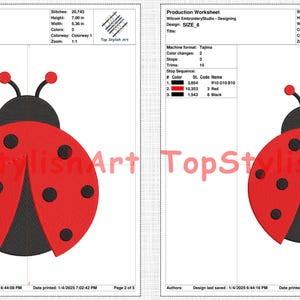 Mini Ladybug Machine Embroidery Design, 8 Sizes Ladybug Embroidery ...