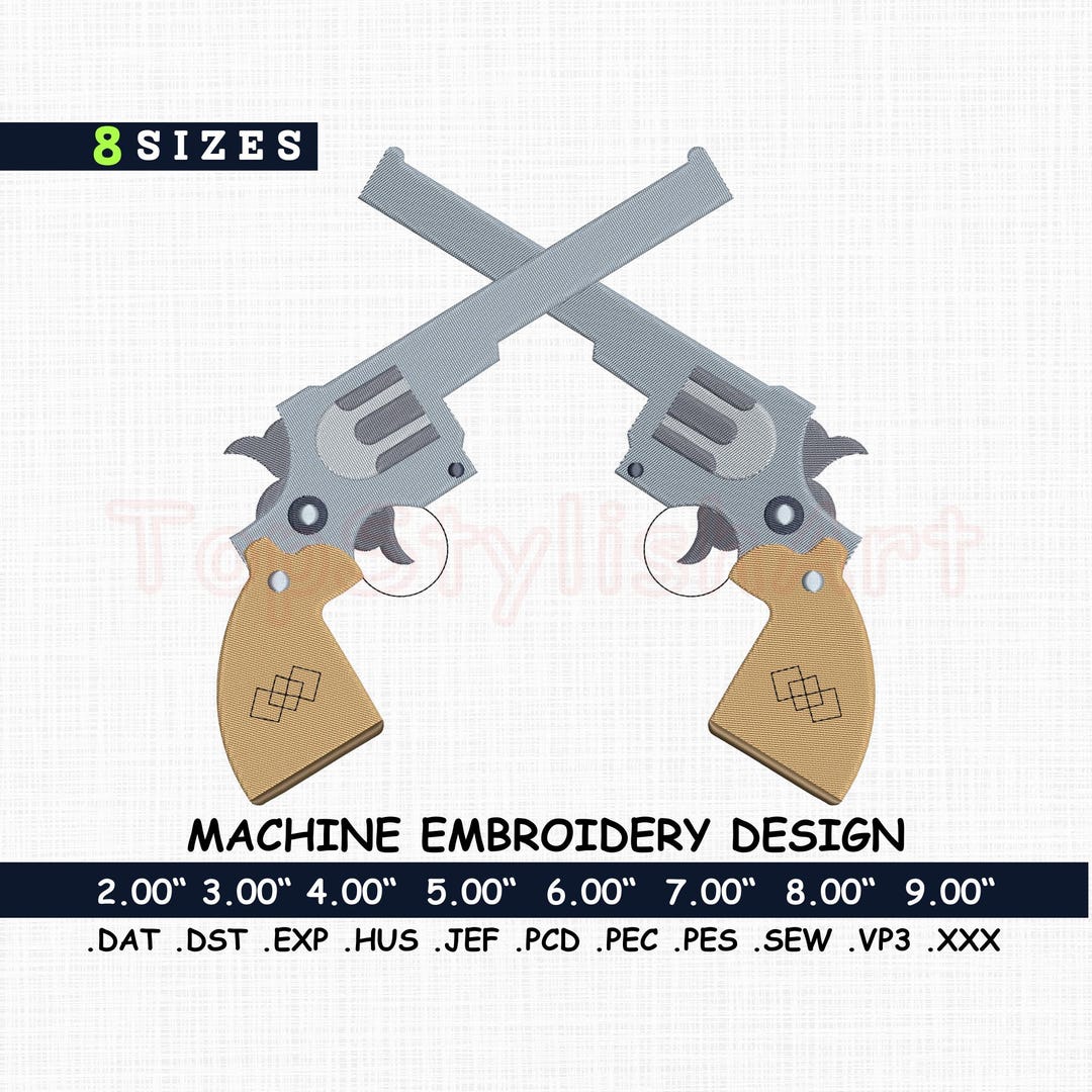 Crossed Revolvers Machine Embroidery Design: Western Cowboy (digital ...