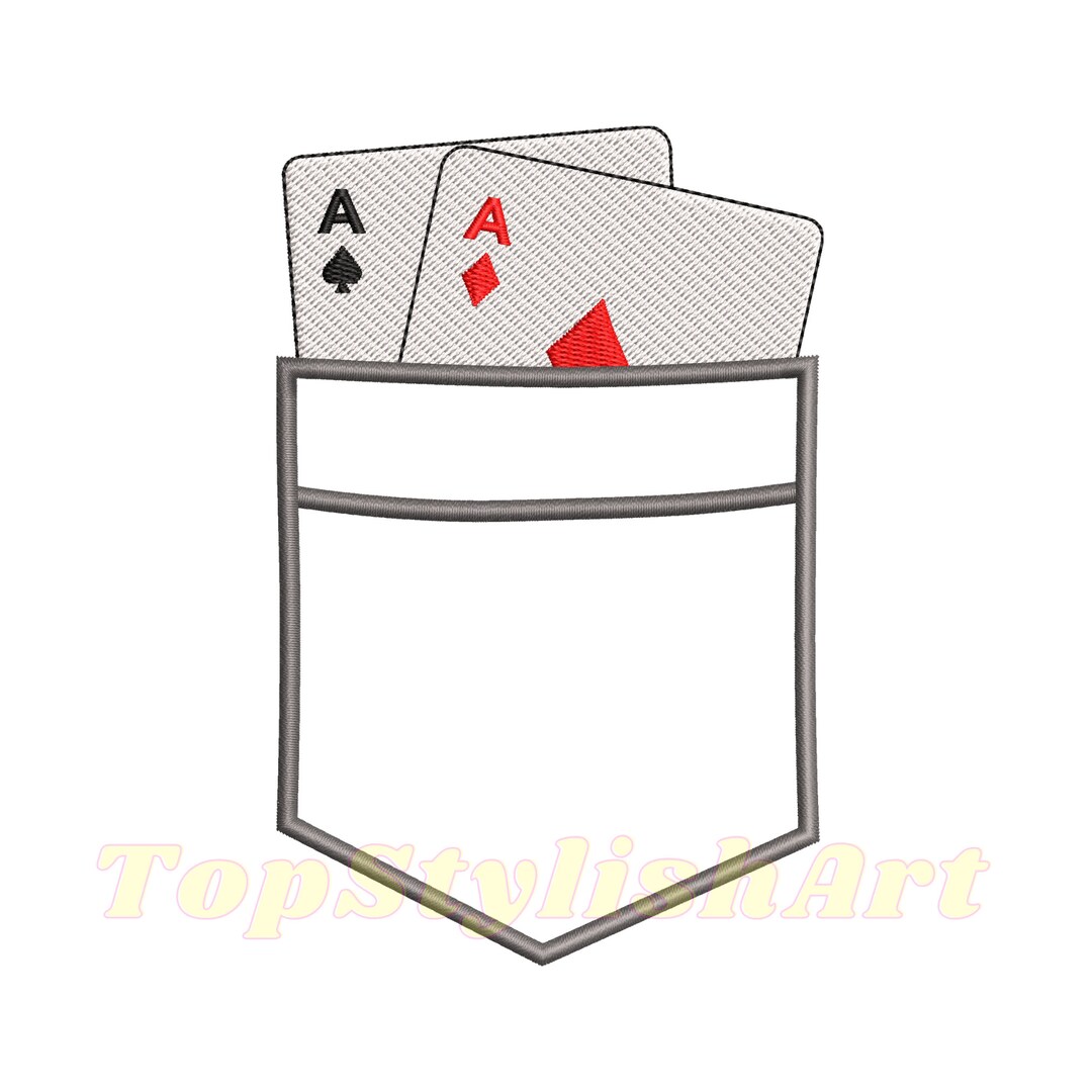 Pocket Aces Poker Embroidery Design | Humorous Card Game Stitch | Poker ...