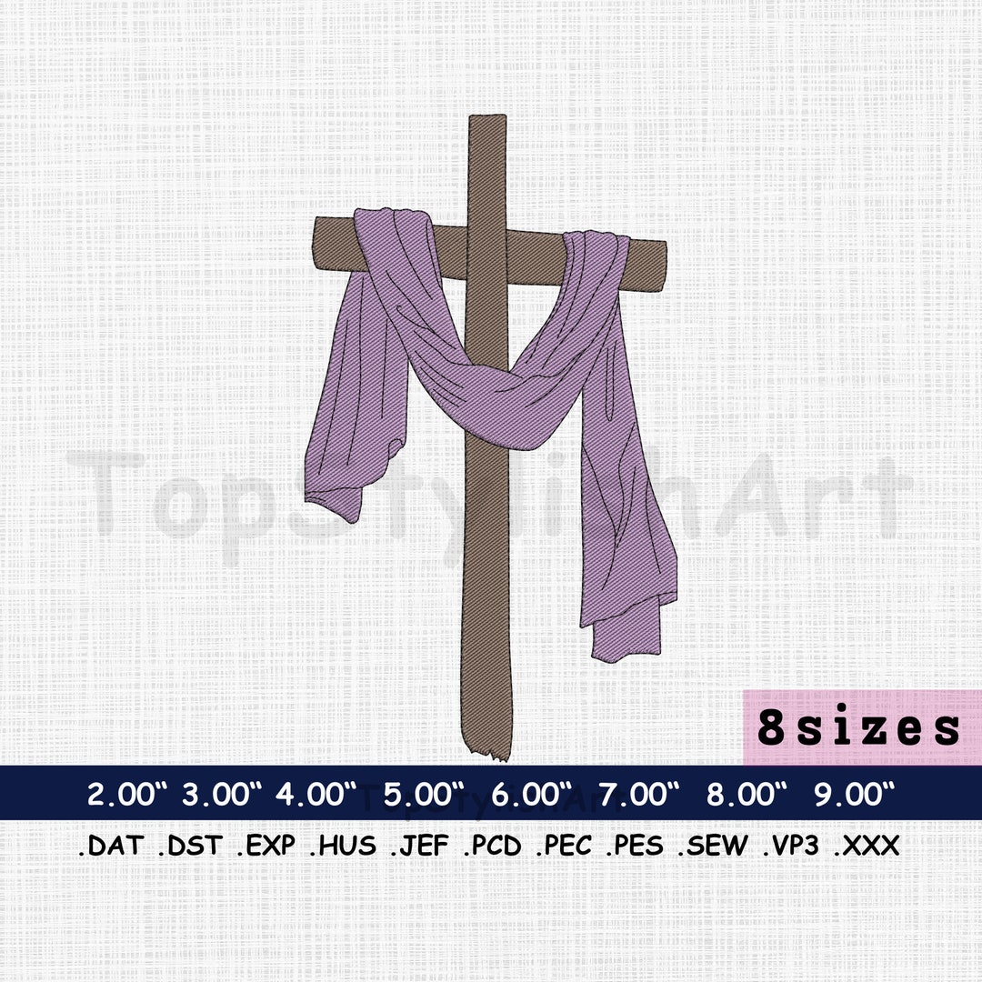 Cross Embroidery Design, Cross and Draped Cloth Embroidery Design ...