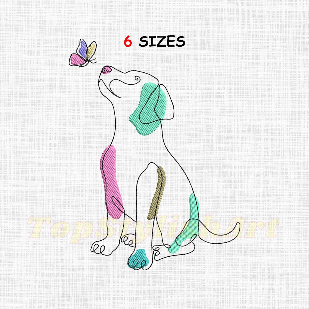 DOG Body Machine Embroidery Design File Puppy Embroidery Cute Dog With ...