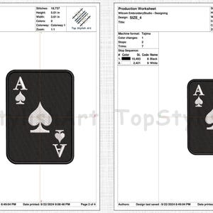 Ace of Spades Machine Embroidery Design, Playing Cards Machine ...