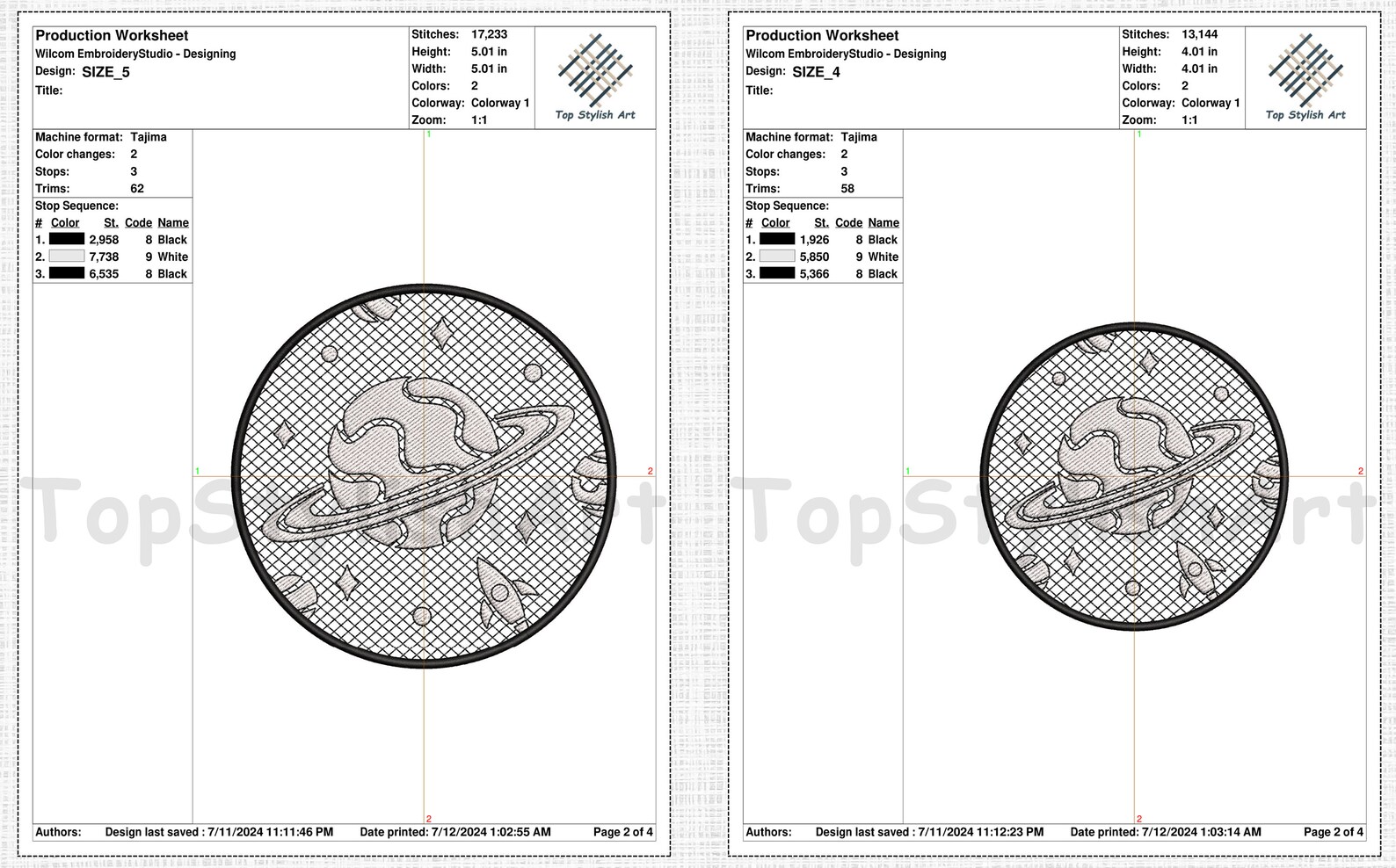 Space Planet Embroidery Design Outer Space Embroidery Digitized Pattern ...