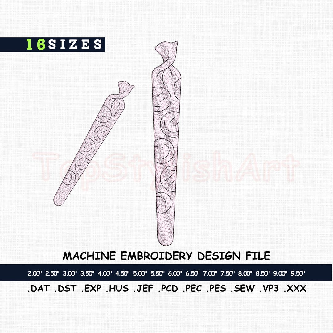 Weed Joint Machine Embroidery Design, Marijuana Digitizing Embroidery ...