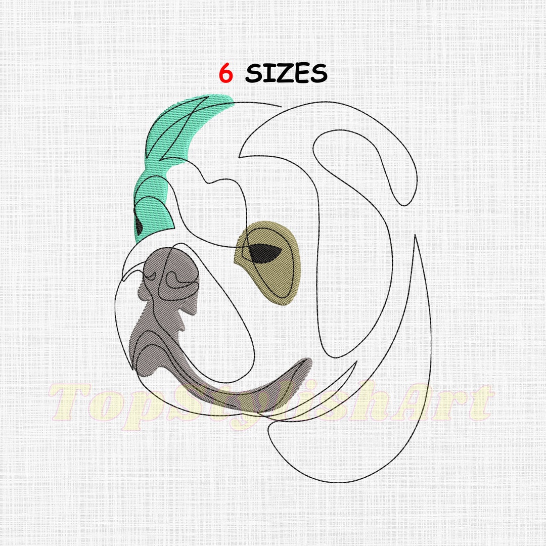 English Bulldog Embroidery Design File | Puppy Machine Embroidery ...