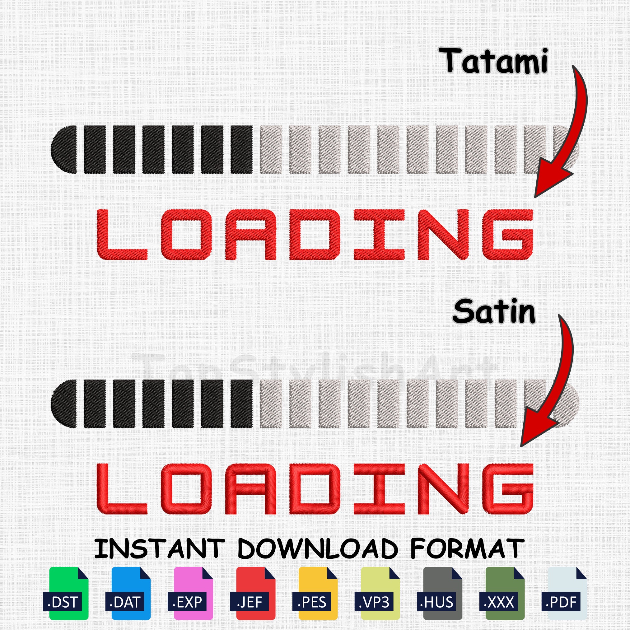Loading Bar Embroidery Design File, Loading Digitizing Embroidery ...