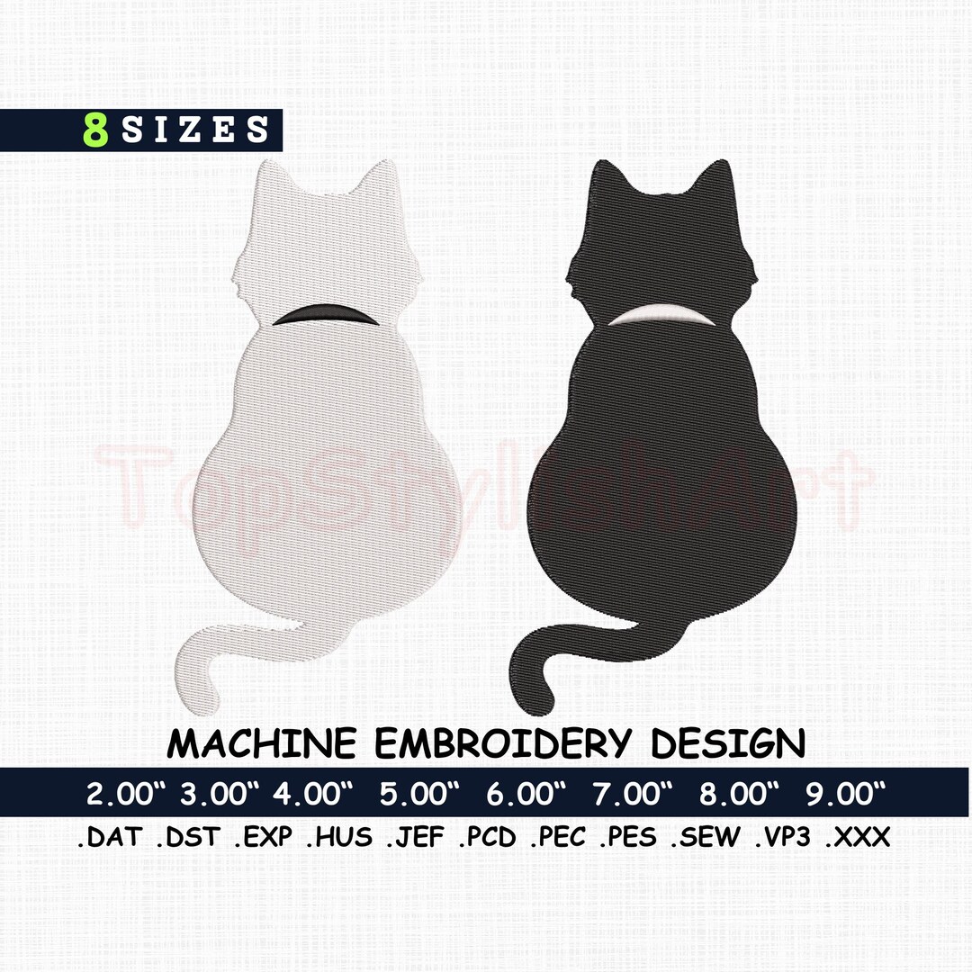 Cute Cats Machine Embroidery Design, Pet Digitized Pattern, Cat Lovers ...
