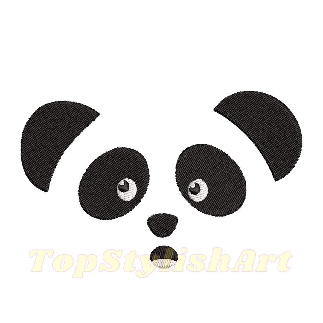 Panda Face Embroidery Design | Cute Animal Digitized Pattern | Panda ...