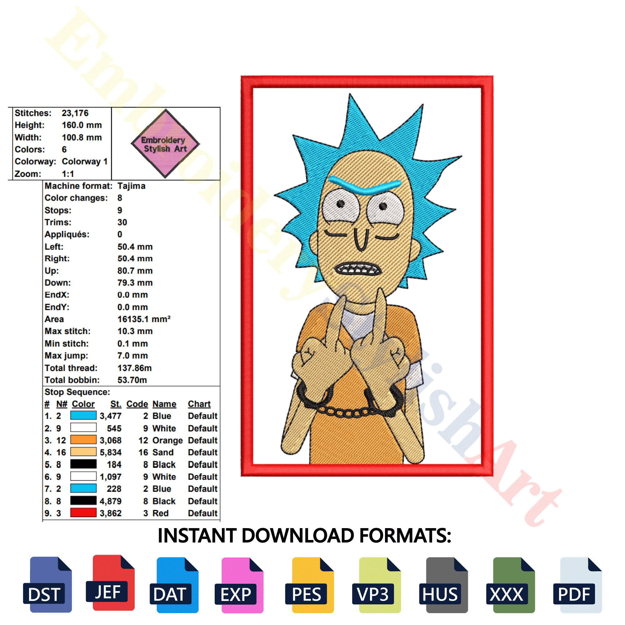 Rick and Morty Embroidery Design File Anime Digitizing Embroidery - Etsy Rick and Morty Embroidery Design File Anime Digitizing Embroidery - Etsy