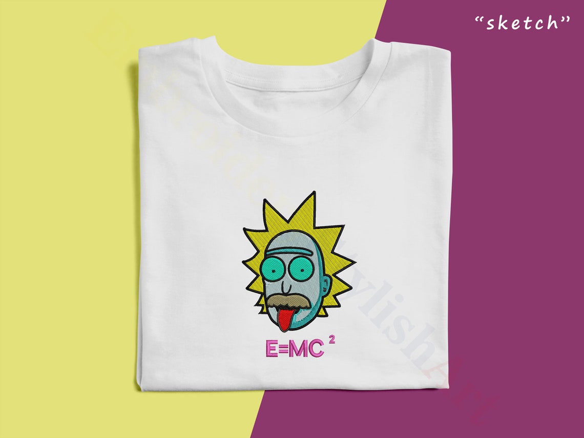 Rick and Morty LIKE Einstein Style Embroidery Design File - Etsy
