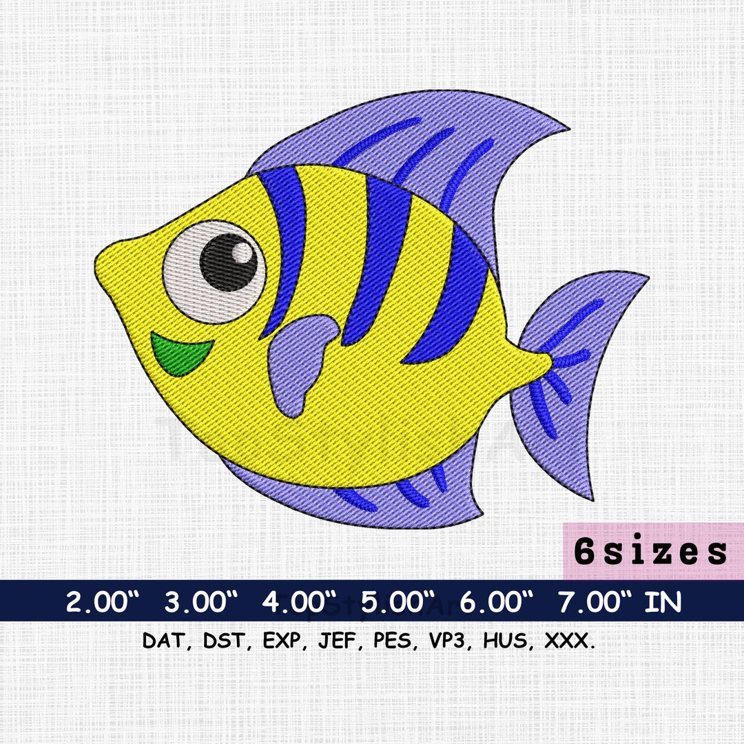 Cute Baby Fish Machine Embroidery Design | Digitized Pattern | Playful ...