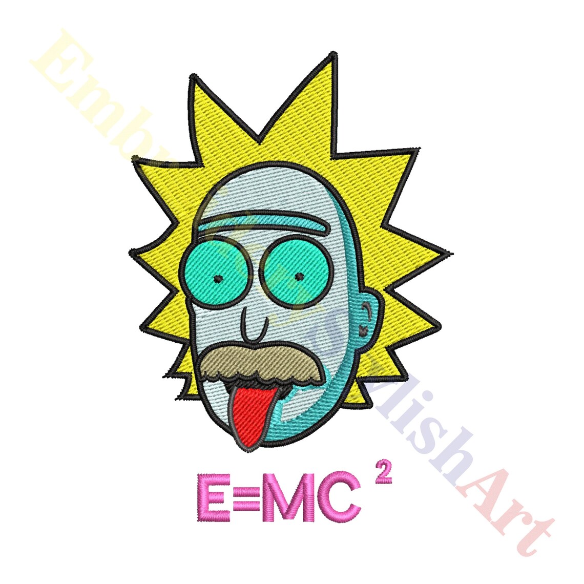Rick and Morty LIKE Einstein Style Embroidery Design File - Etsy