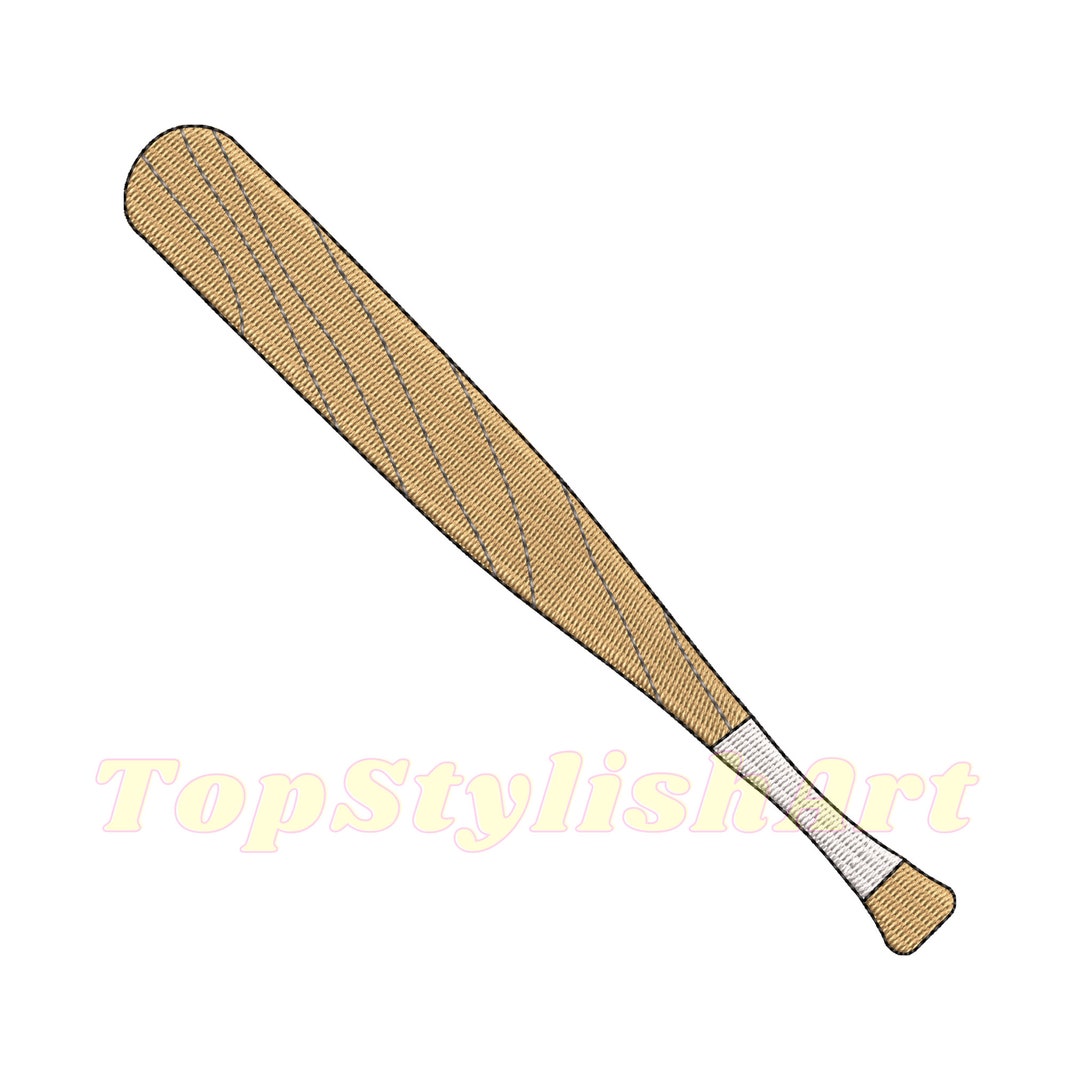 Baseball Bat Embroidery Design | Classic Sports Equipment Digitized ...