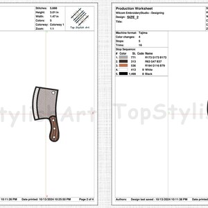 Cleaver Knife Machine Embroidery Design, Chef Knife Digitizing, Kitchen ...