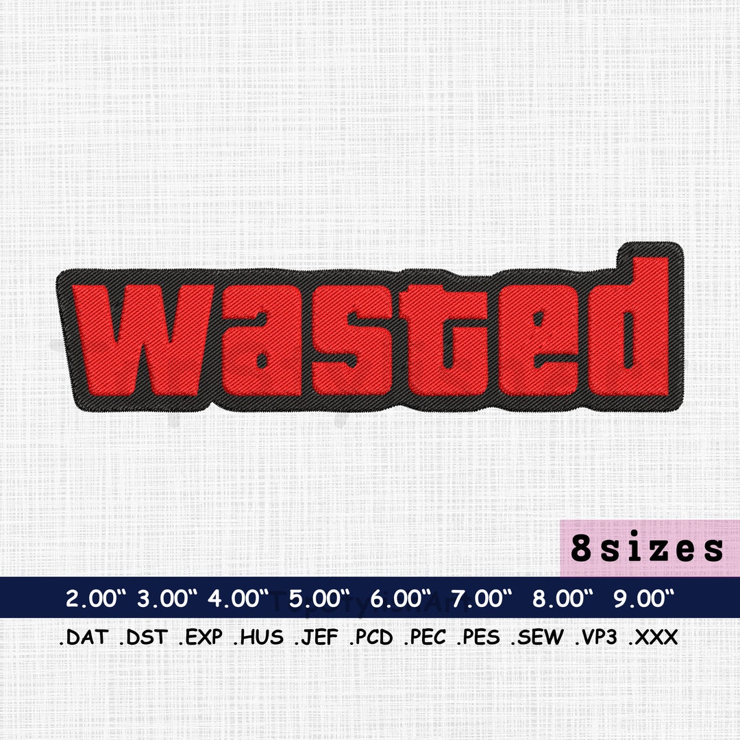 Wasted Embroidery Design File: Game Over (PES) - Etsy