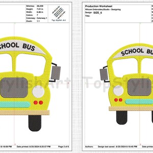 School Bus Machine Embroidery Design, Mini School Bus Digitizing ...