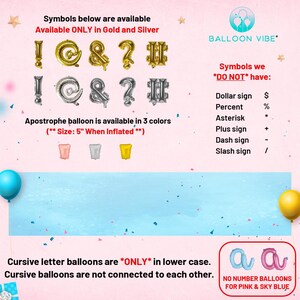 Custom Cursive Script Letter Balloons 16 Inch Foil Balloon Letters ...