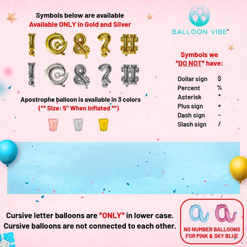 Custom Cursive Script Letter Balloons 16 Inch Foil Balloon Letters ...