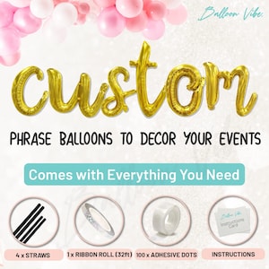 Custom Cursive Script Letter Balloons 16 Inch Foil Balloon Letters ...