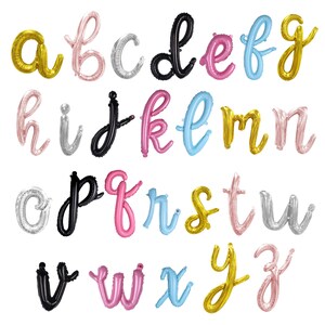 Custom Cursive Script Letter Balloons 16 Inch Foil Balloon Letters ...