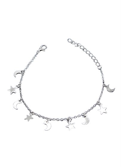 Crescent Moon & Star Bracelet, Half Moon Bracelet, Celestial Jewellery, Crescent Moon Bracelet ...