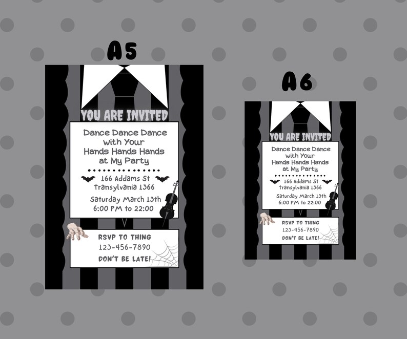 Wednesday Birthday Invitation Template, Addams Family Party Invitation ...