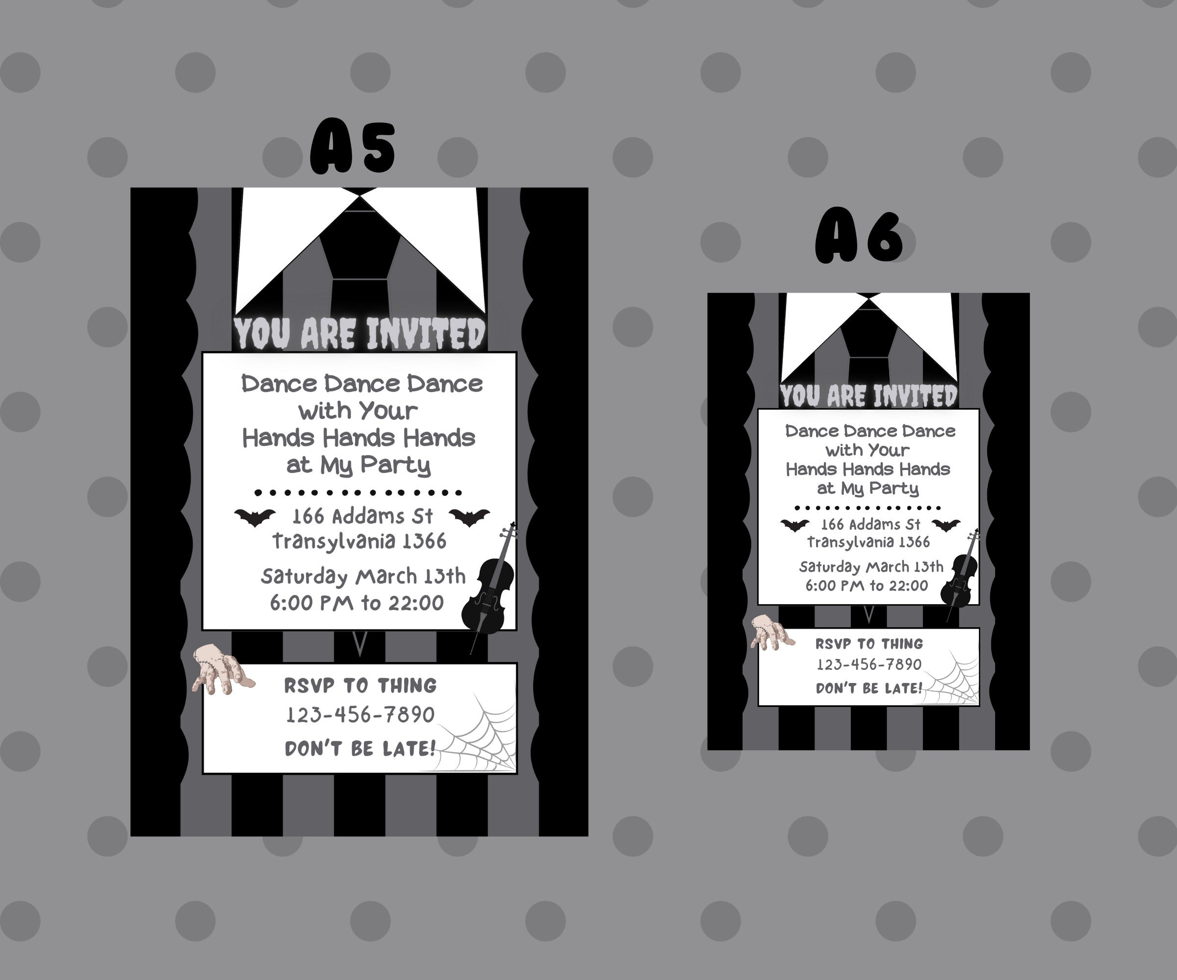 Wednesday Birthday Invitation Template, Addams Family Party Invitation ...