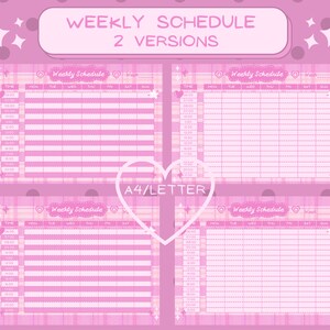 Cute Hourly Weekly Schedule, Weekly Planner Printable, Week at a Glance ...
