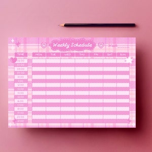 Cute Hourly Weekly Schedule, Weekly Planner Printable, Week at a Glance ...