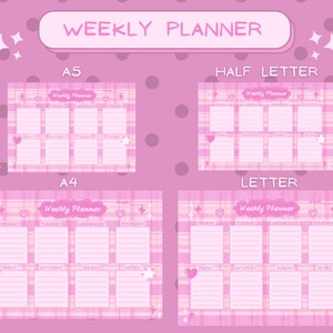 Cute Hourly Weekly Schedule, Weekly Planner Printable, Week at a Glance ...