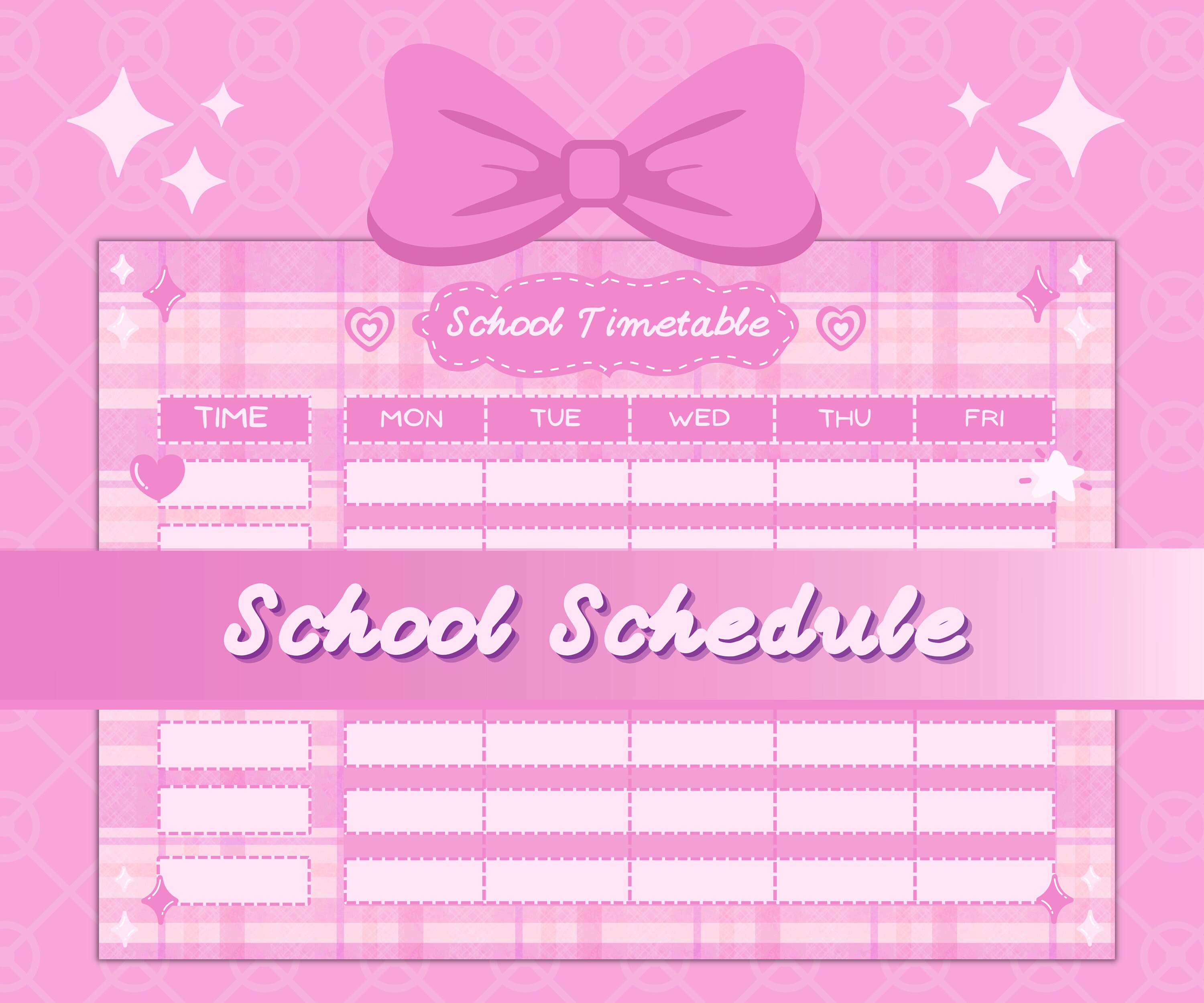 Cute School Schedule Timetable,printable in A4/a5/letter Size - Etsy