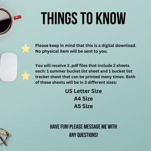 Summer Bucket List With Bucket List Tracker Printable | Digital ...