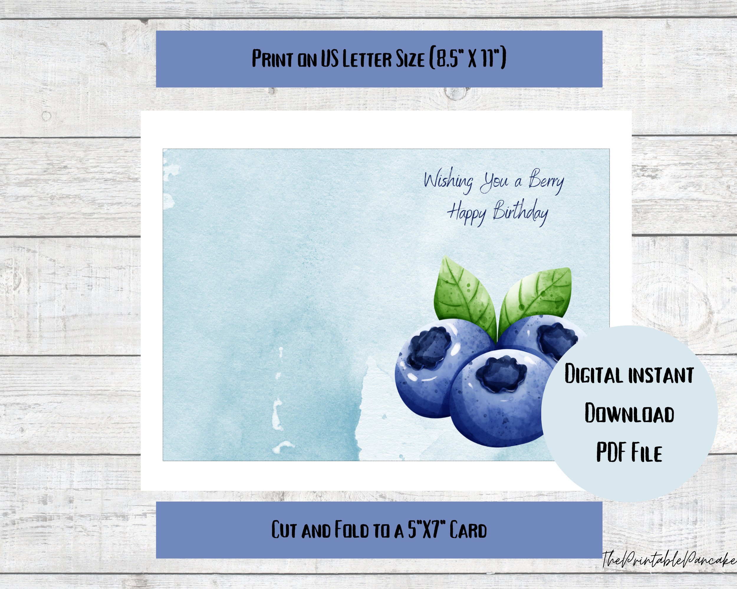 Wishing You a Berry Happy Birthday | Birthday Card | Blueberry Greeting ...
