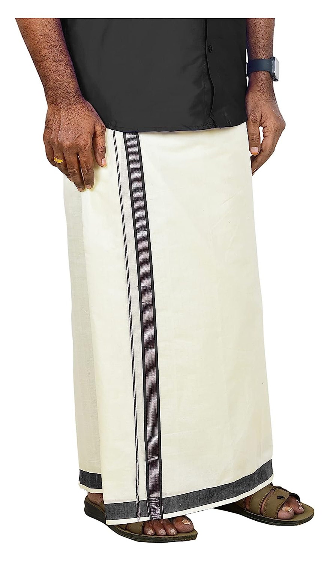 Creative Dons Men's Cotton Dhoti Veshti South Indian Lungidhoti 4 ...