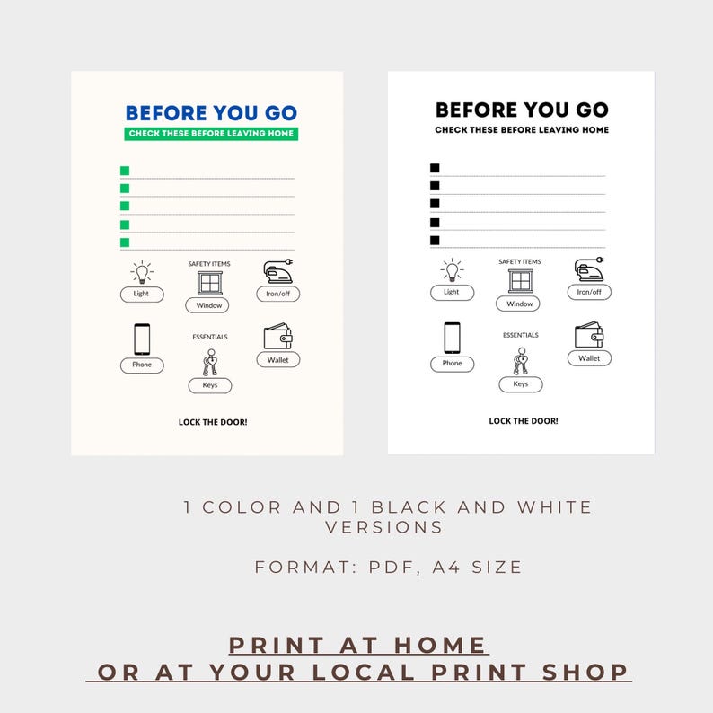 To-do List – Before You Go Checklist Printable - Etsy