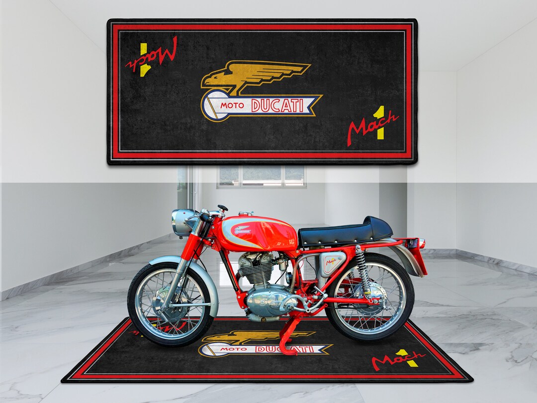 Ducati Classic Moto Mach 1 Personalized Rug Motorcycle Floor Bottom Pit ...